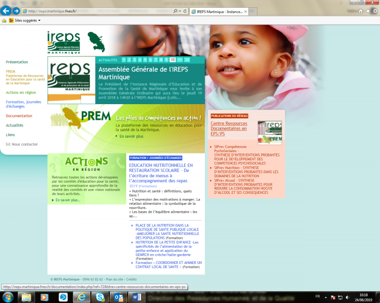 Un partenariat fort avec l’IREPS MARTINIQUE - CH Despinoy